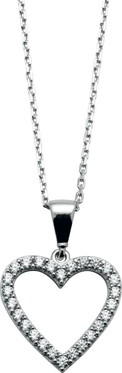 Smykke Hjerte Hvitt Gull BGP92115 | Bjørklund