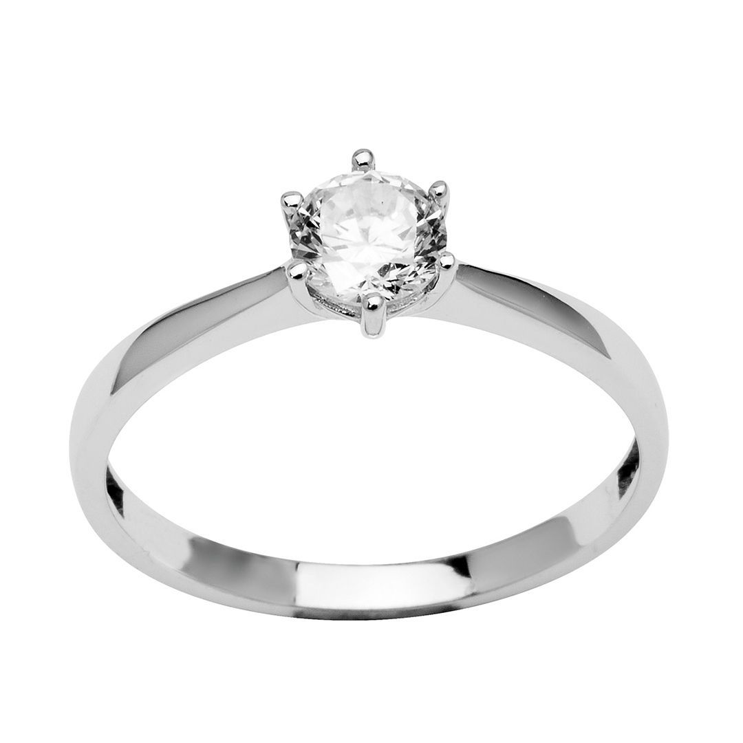 Ring i hvitt gull med glitrende Cubic zirkonia sten | Bjørklund