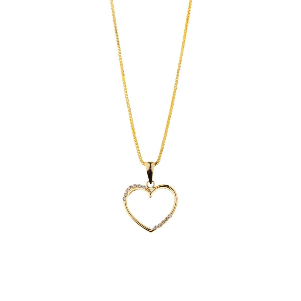 Smykke Hjerte Gult Gull Cubic Zirkonia | Bjørklund
