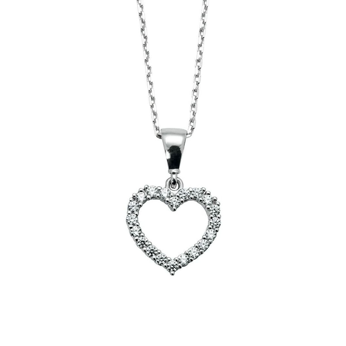 Smykke Hjerte Hvitt Gull BGP92019 - Bjørklund